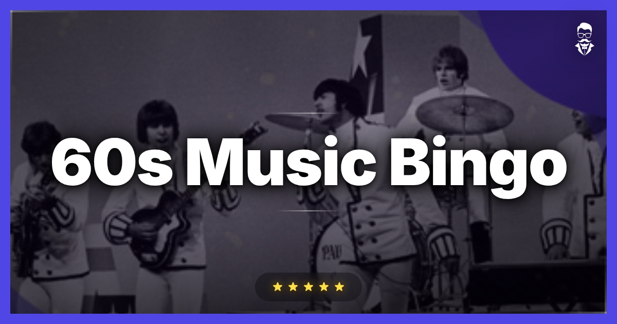 🎵 60s Music Bingo - With Bingo Cards • BingoMaestro